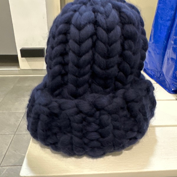 Women Chunky Knit Beanie, Rainbow Wool Winter Knit Hat - Etsy