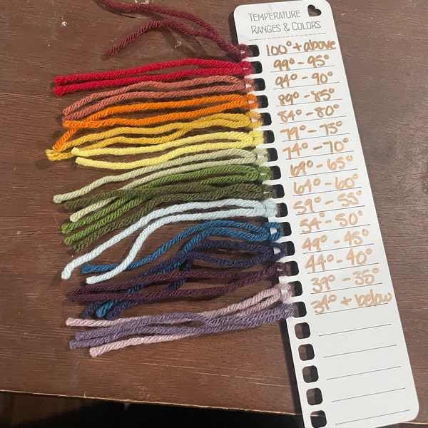 Temperature Blanket Reusable Color Chart. Erasable Swatch Chart for ...