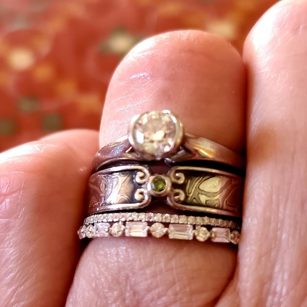 Vintage Art Deco Bow Tie Ring 18K White Gold Plated Silver Ring ...