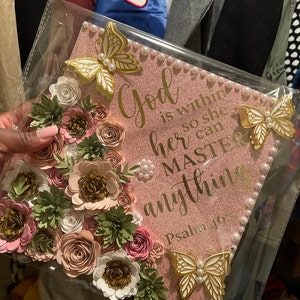 Custom Mexico Graduation Cap Topper Lo Logre Flag Floral Bling | Etsy