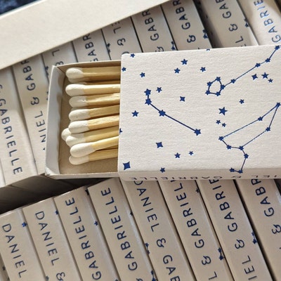 Personalized Starry Matchboxes-constellation Pattern Wedding Matches ...