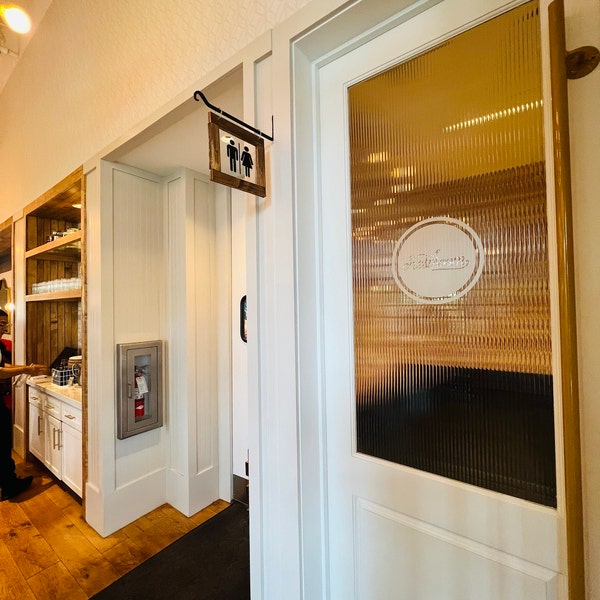 NEW! EVERYTHING INCLUDED! Restroom Symbol Bathroom Sign Rustic Pub Sign ...