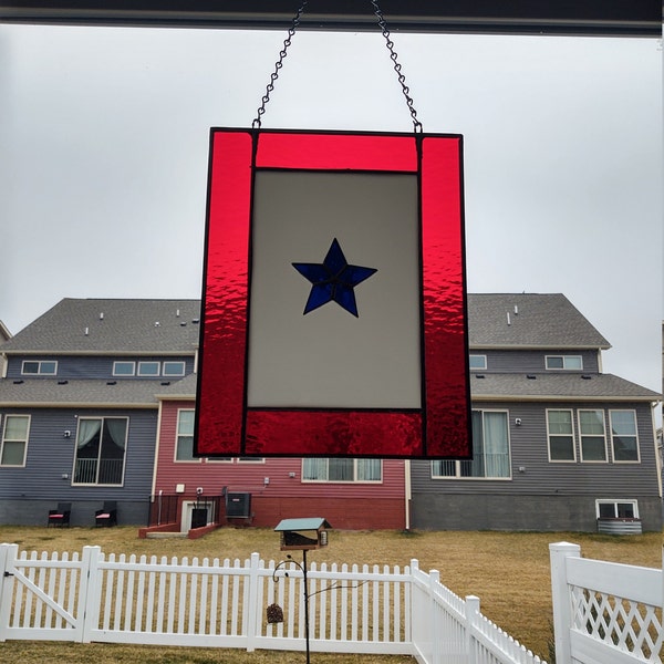 Stained Glass Blue Star Service Flag Patriotic - Etsy