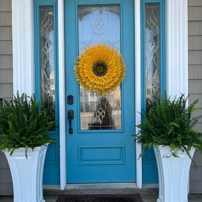 Outdoor Sunflower Front Door Flower Wreath for Spring Summer - Etsy