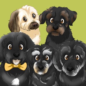 Custom Pet Cartoon Portraits,custom Cartoon Dog Portraits,cat Portraits ...
