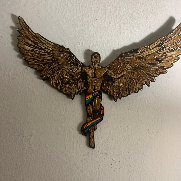 Pride Male Angel Tree Topper, Male Angel Topper, Wood Male Angel Tree ...