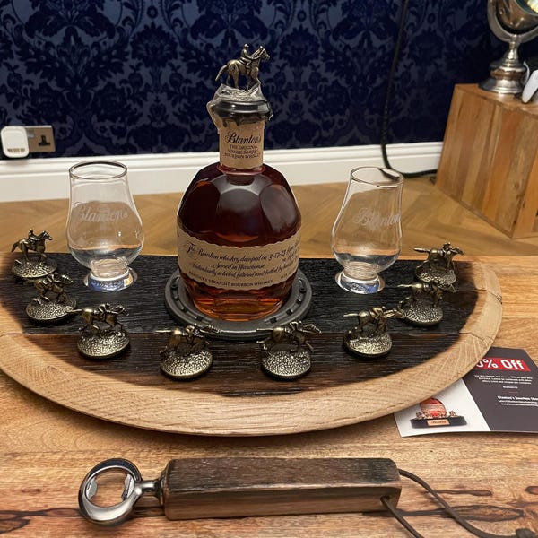 GRAND Head Stave Blanton's Bourbon Bottle and Stopper Dispay REAL ...