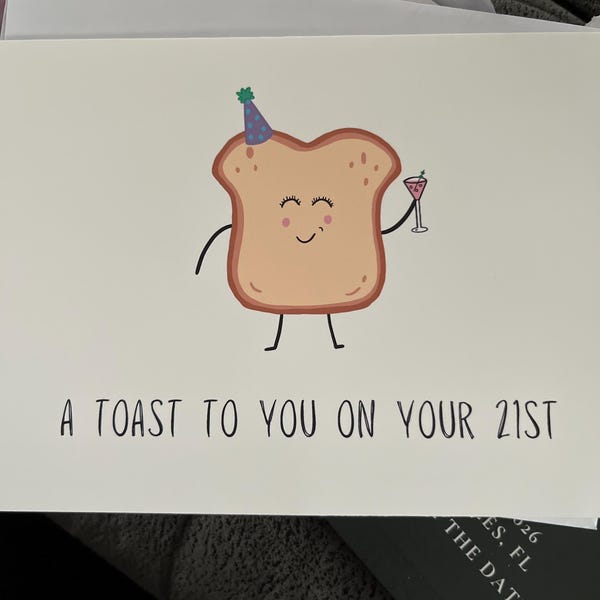 21st Birthday Card | Funny Greeting Card | A Toast to You on Your 21st ...