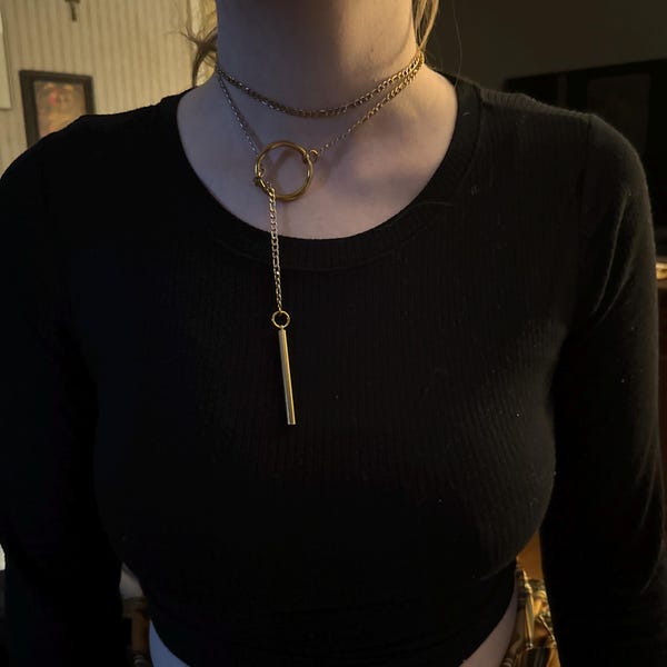 Layered Multi Strand Chunky Chain Gothic Choker Collar Necklace Set - Non Tarnish Waterproof ...