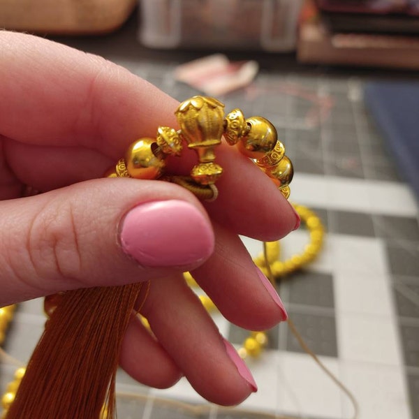 18k Gold Plated Brass Guru Beads,gold Guru Beads,prayer Beads,mala ...