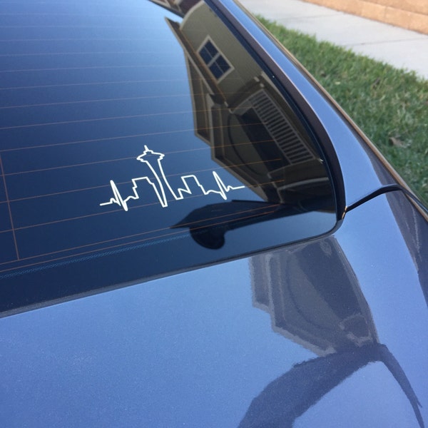 Seattle Skyline Heartbeat Vinyl Decal - Etsy