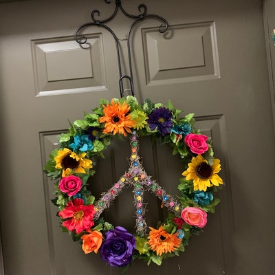 18 Bright Peace Sign Wreath - Etsy