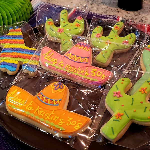 Custom Fiesta Cookies - Cinco De Mayo - Tex Mex - Cactus Cookies ...