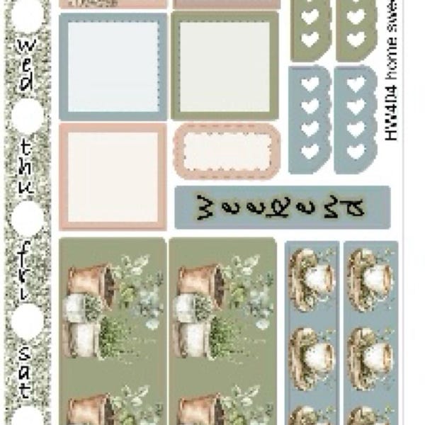HOME SWEET HOME Weekly Planner Sticker Kit | Hobonichi Weeks Sticker ...