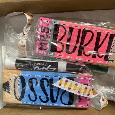 Personalized Name Dry Erase White Board Eraser & Marker Teacher Gift ...