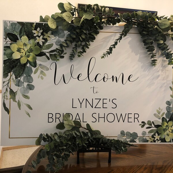 Custom Succulent Greenery Welcome Sign – Bridal Party or Baby Shower ...