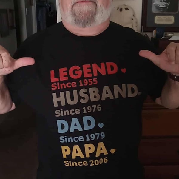 Custom Dad With Years Shirt, Papa With Year, Gift for Husband, Father's ...