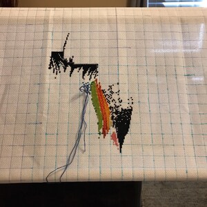 Zentangle Rooster Chicken Farm Roo Bright Colors Counted Cross Stitch ...