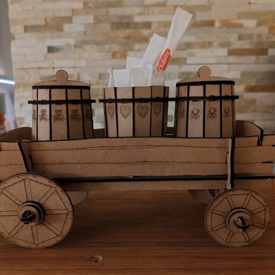 Wooden-cannon Bottle Holder 3D Model Puzzle File Svg Cdr Dxf Vector Cnc ...