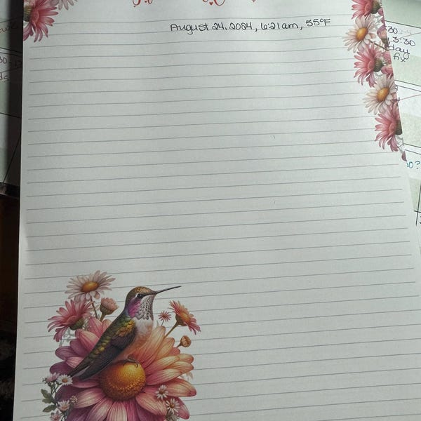 Notepad Personalized Cute Spring Wildflowers and Bee Large 50 or 100 ...
