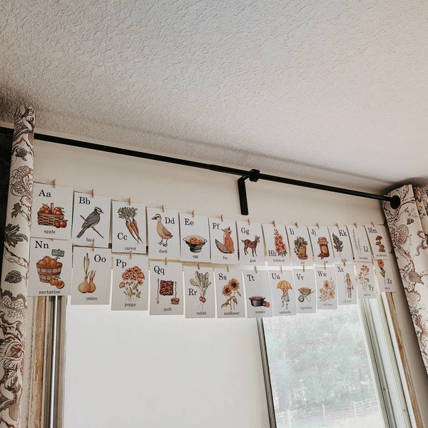 Nature Alphabet Flashcards / Watercolor Alphabet Cards / Homeschool ...