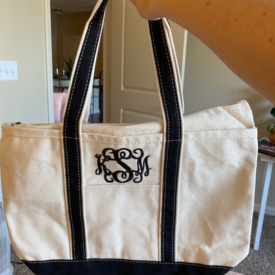Monogrammed Canvas Tote Bag Monogram Tote Bag Personalized Canvas Tote ...