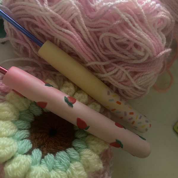 READY MADE Handmade Ergonomic Polymer Clay Crochet Hooks | Cute Custom ...