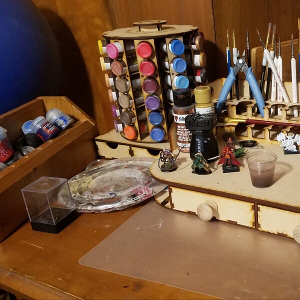 Spinning Paint Rack for Dropper Bottle Paints Like Vallejo - Minature ...
