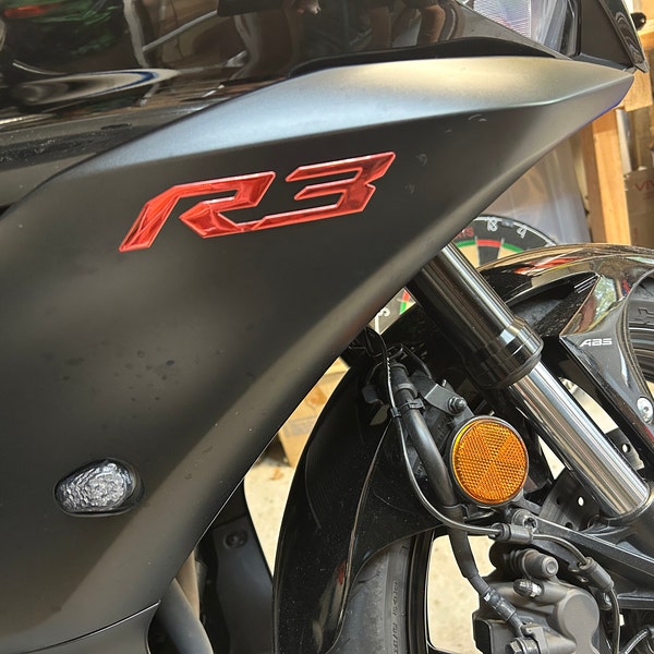 Yamaha R3 Red 3D Badge Logo Stickers Graphics Decals Emblem YZF ...