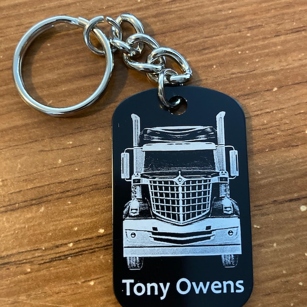 International Truck Driver Keychain With Trucker's Prayer - Ultra Black ...