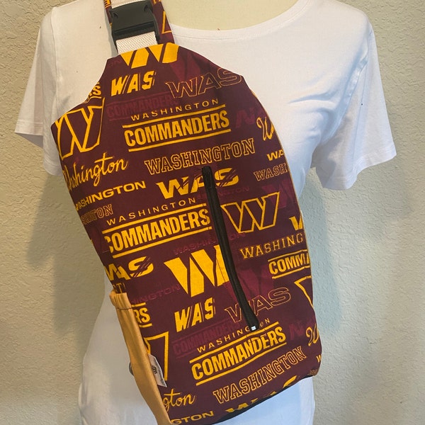NFL Football Washington Commanders All Over on Red Woven Cotton Fabric ...