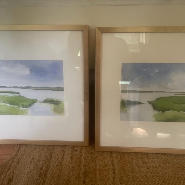 Set of 4 Landscape Marsh Painting | Landscape Print | Charleston Art ...