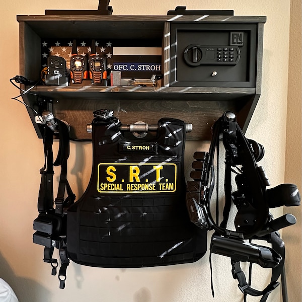 Police Duty Gear Rack - Vest Holder - Thin Blue Line Warrior Rack ...