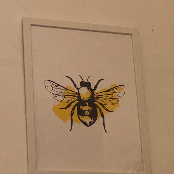 Manchester Yellow Bee Print Design | Manchester City | Home Decor ...