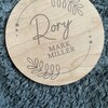Baby Name Announcement Wooden Sign With Personalised, New Baby Arrival ...