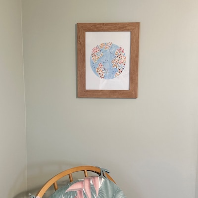 Blue Planet Art Print, Floral Wall Art, Earth Print, Botanical Wall Art ...