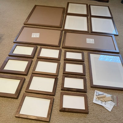 Natural WALNUT Picture Frame in 1x1 Flat Style Choose Size: 2x2 up to ...