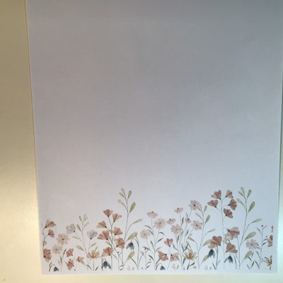 Summer Flowers Printable Stationery Floral Stationary Nature Writing ...