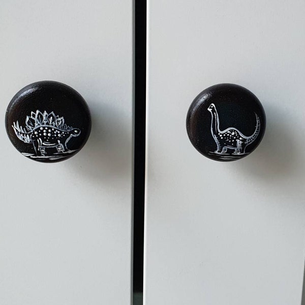 Wooden Handmade Dinosaur Drawer Knobs Kids Drawer Knobs in Assorted ...