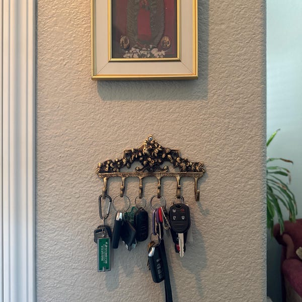 Antique Brass Victorian Floral Brass Hooks / Vintage Wall Hooks Hangers ...