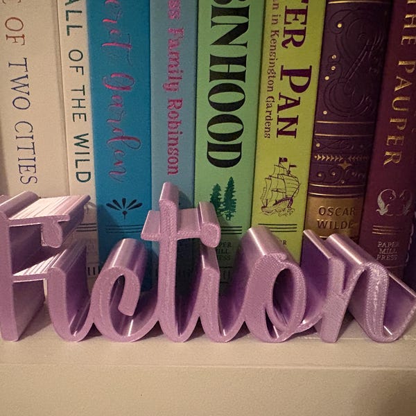 CUSTOM Fancy Library Genre Signs 3d Printed Personalized Category Label ...