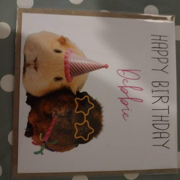 Birthday Card With Cute Rats and Party Hats, Rats Greeting Card, Rats ...