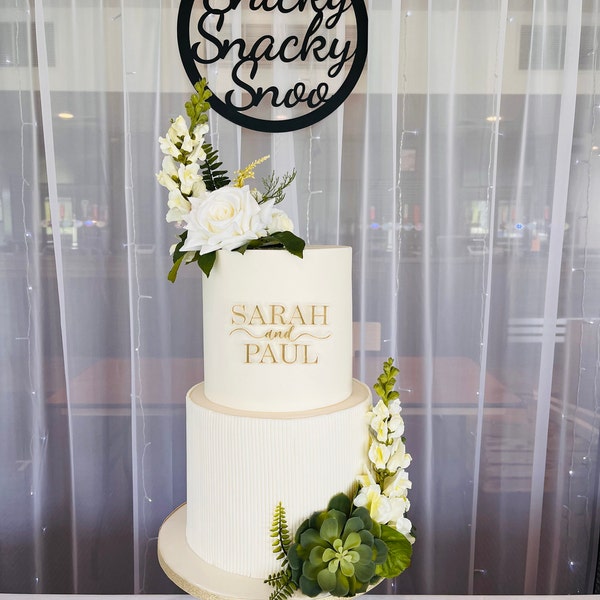 Acrylic Wedding Cake Charm, Personalised Cake Charm, Engagement Cake ...