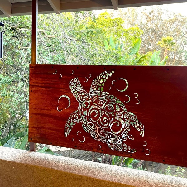 Turtle Art Screen or Panel | Metal Privacy Screens | Turtle Metal Wall ...