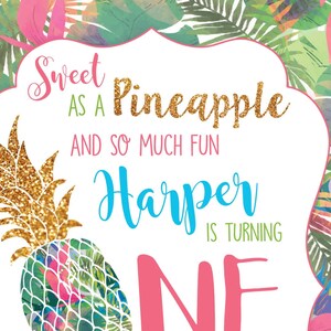 Sweet as A Pineapple First Birthday Invitation Printable - Etsy