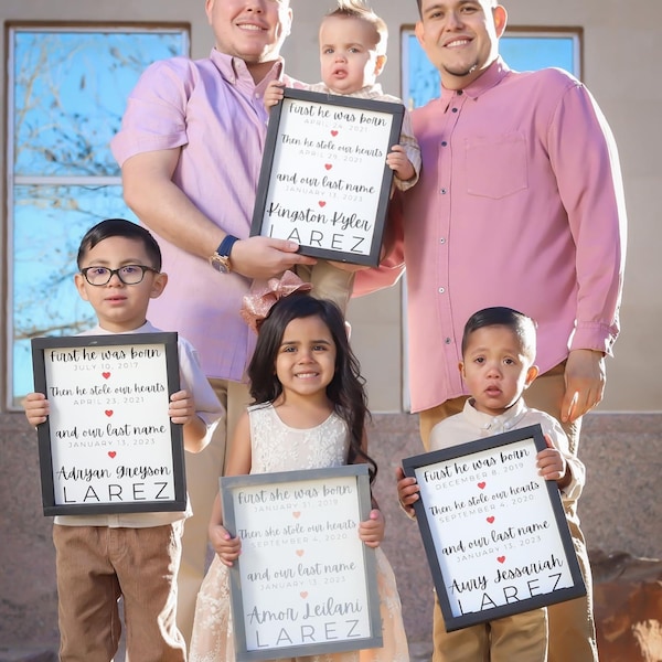Personalized Adoption Name Sign With Significant Dates - Wooden Sign ...