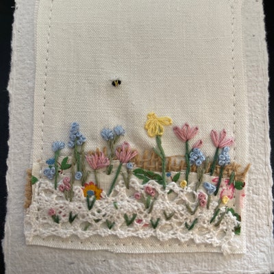Summer Wildflowers Post Card, Hand Sewn Wildflower Inspired Post Card ...