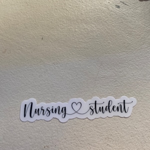 Clear Cursive Nursing Student Sticker, Nursing Sticker, Medical Sticker ...