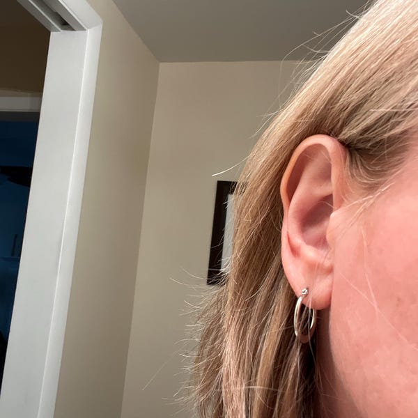 Polished Chunky Smooth Stainless Steel Silver Half Hoops Earrings, Open ...