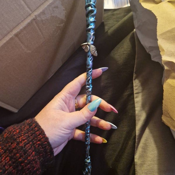 Mermaid Wand, Sea Witch Wand, Blue Aura Coated Wand, Blue Wand, Sea ...